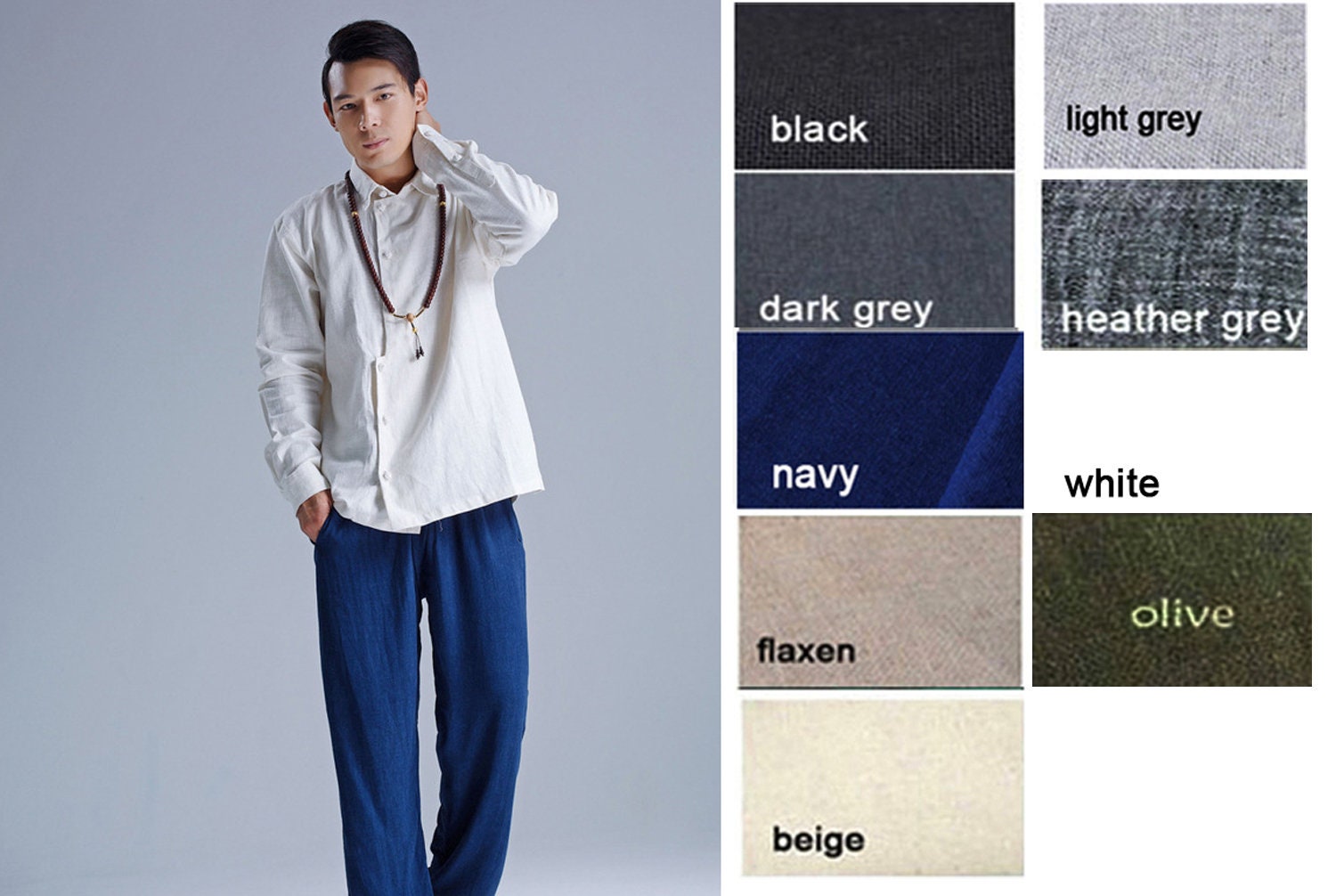 Chinese Style Asymmetrical Linen Men's Shirts/light Jackets With ...