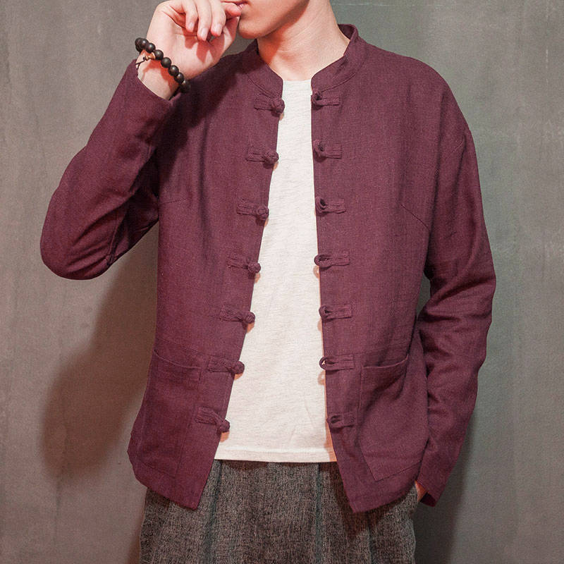 Classic Chinese Style Linen Men's Jacket With Handmade | Etsy