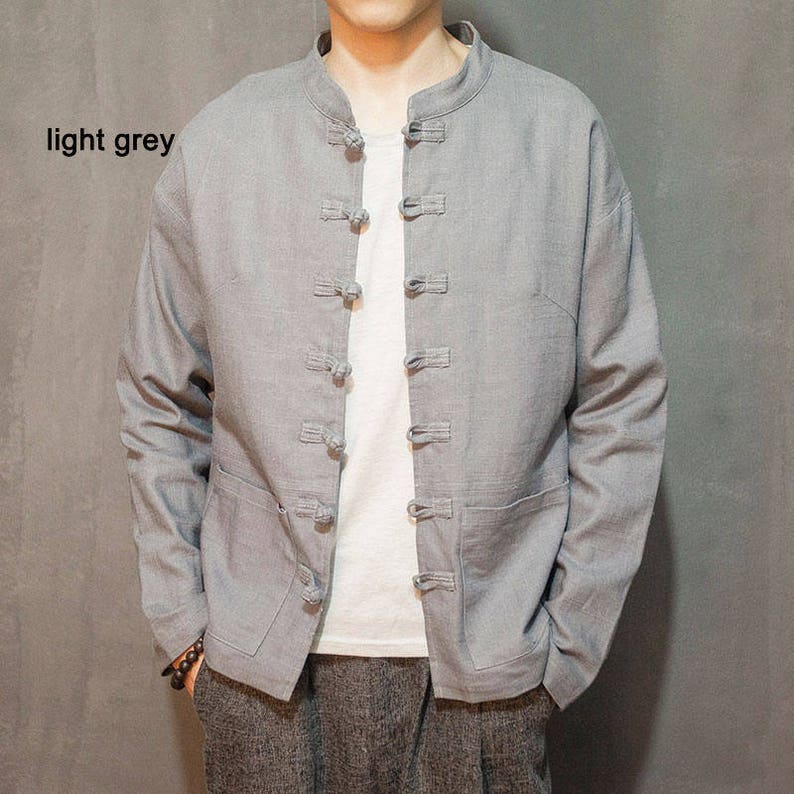 Classic Chinese Style Linen Men's Jacket With Handmade - Etsy