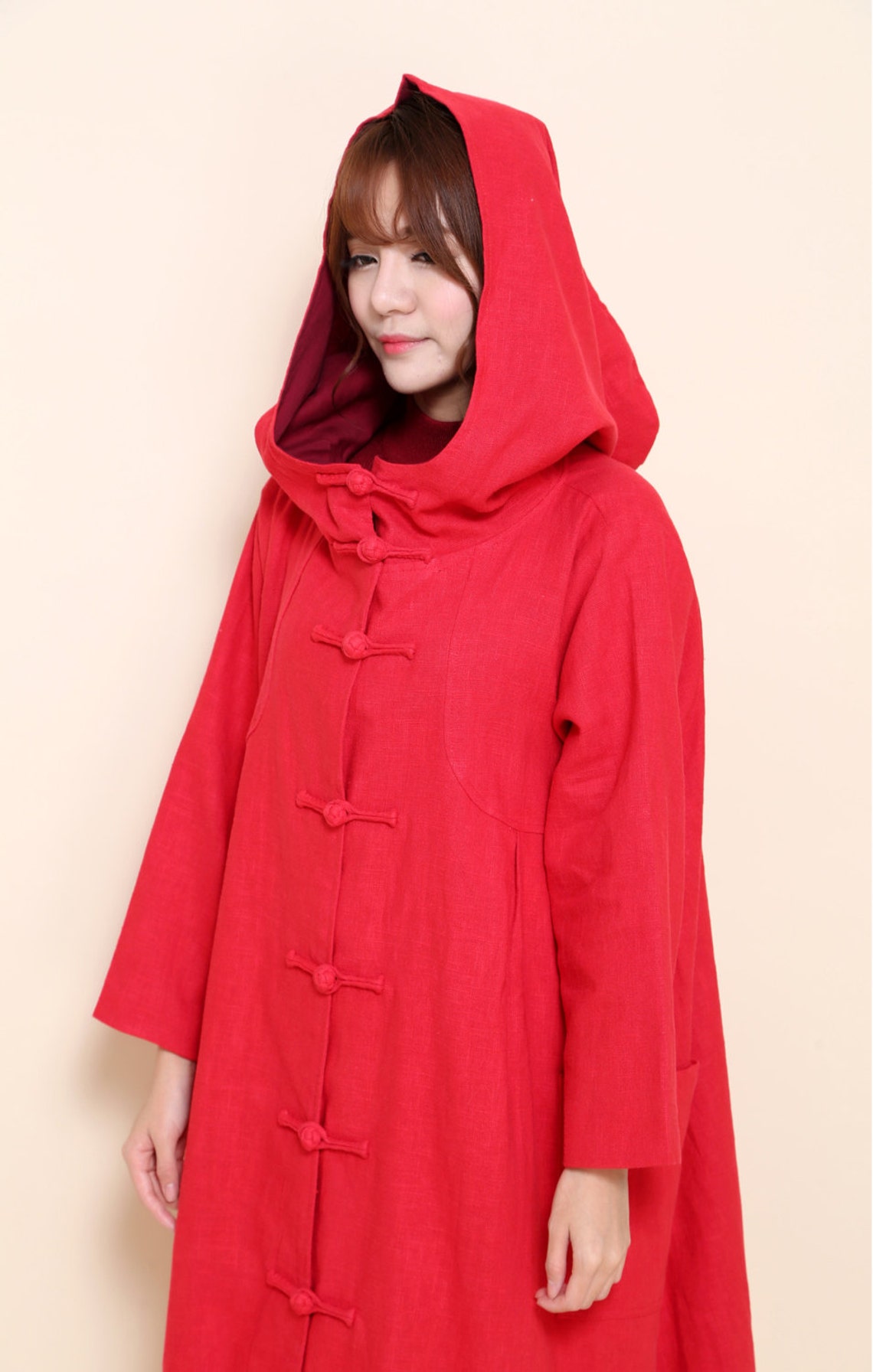 Little Red Riding Hood/ Free Style Long Coat/ Hoodie With - Etsy