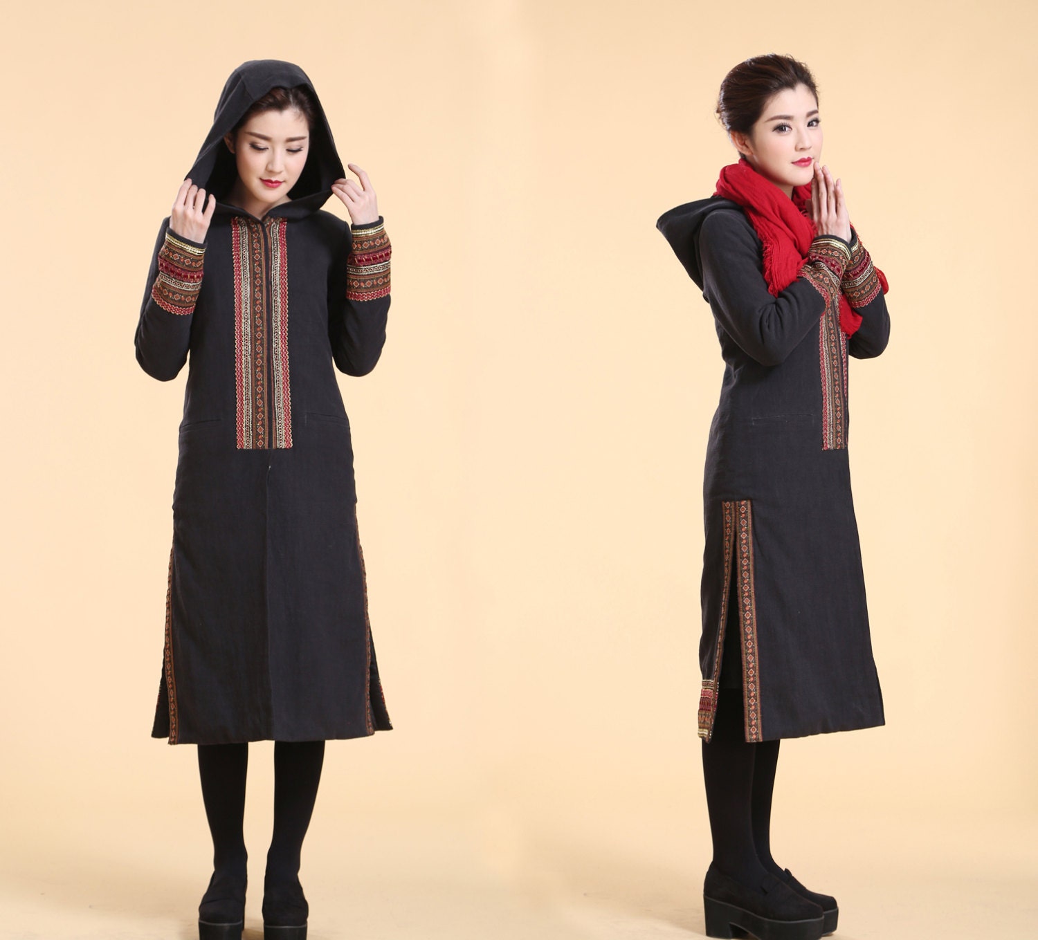 Unique Ethnic Style Embroidered Winter Coat/ Cotton Padded - Etsy