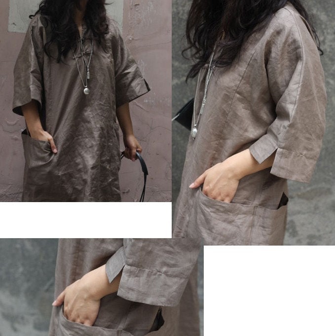 Ethnic Chinese Style Linen Long Dress/ 27 Colors/ RAMIES - Etsy