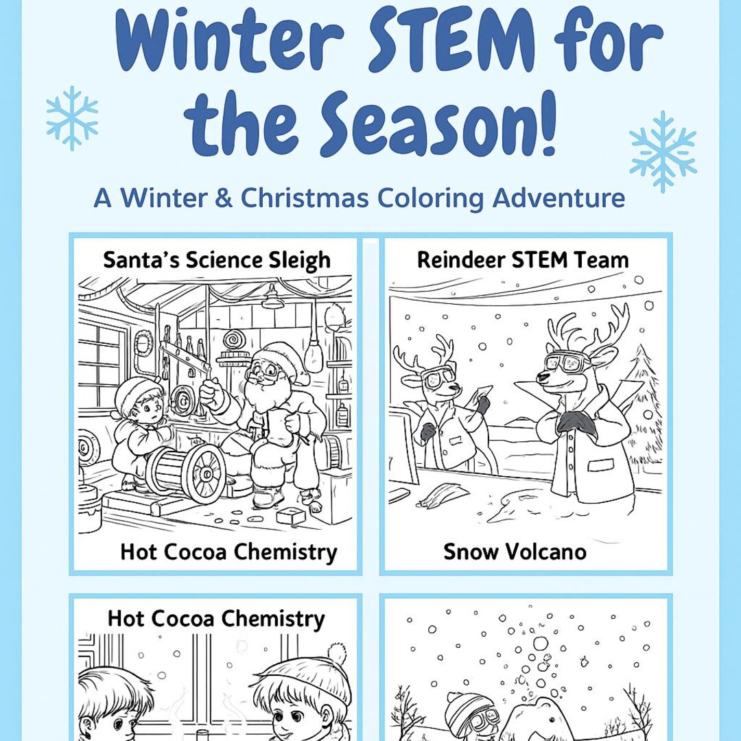 Winter STEM Coloring Book | Holiday Science Activities (PDF) - Etsy