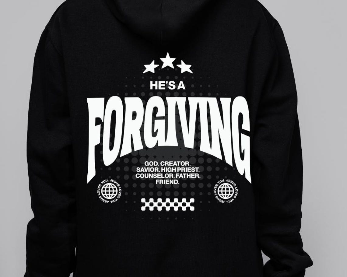 Hes a Forgiving God PNG | Font and Back Christian Design | Digital ...