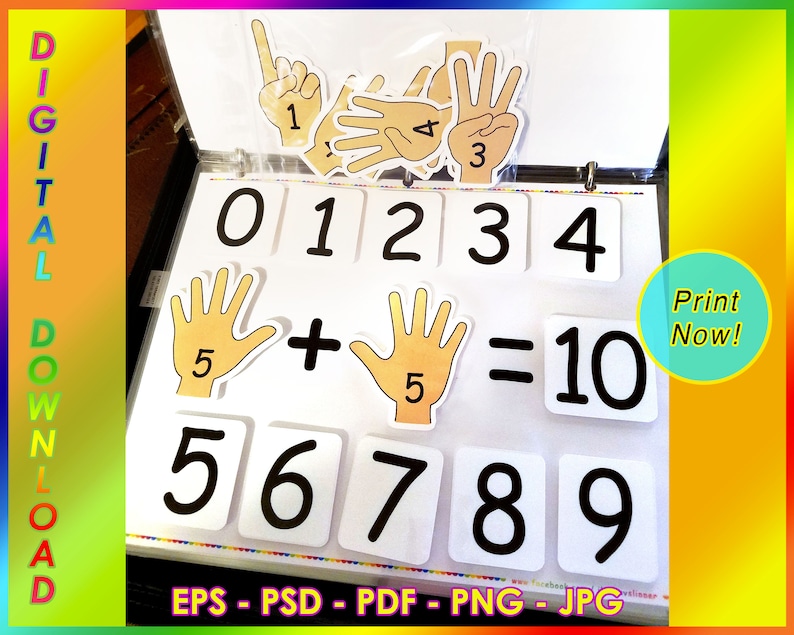 Addition Fingers Busy Book Activity Instant Digital - Etsy
