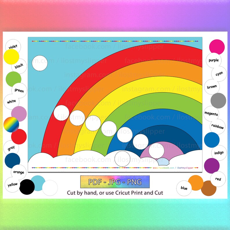 3-pack Colors Printables. Color Wheel Crayons & Rainbow. - Etsy