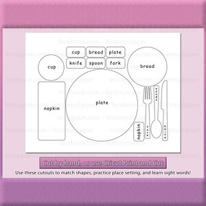 Table Setting Activity, Printable JPG PDF PNG. Works With Cricut Print ...