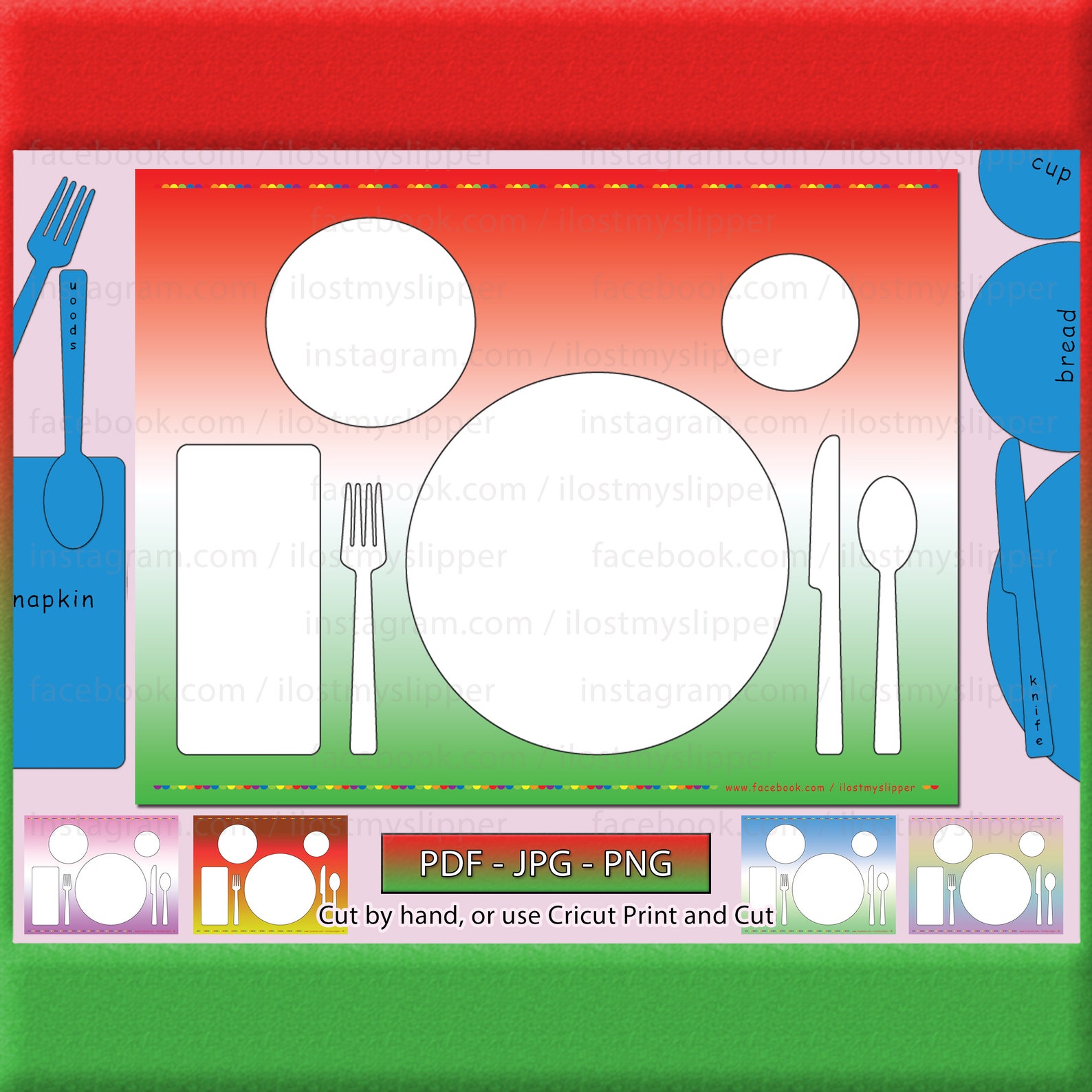 Table Setting Activity Printable JPG PDF PNG. Works With | Etsy
