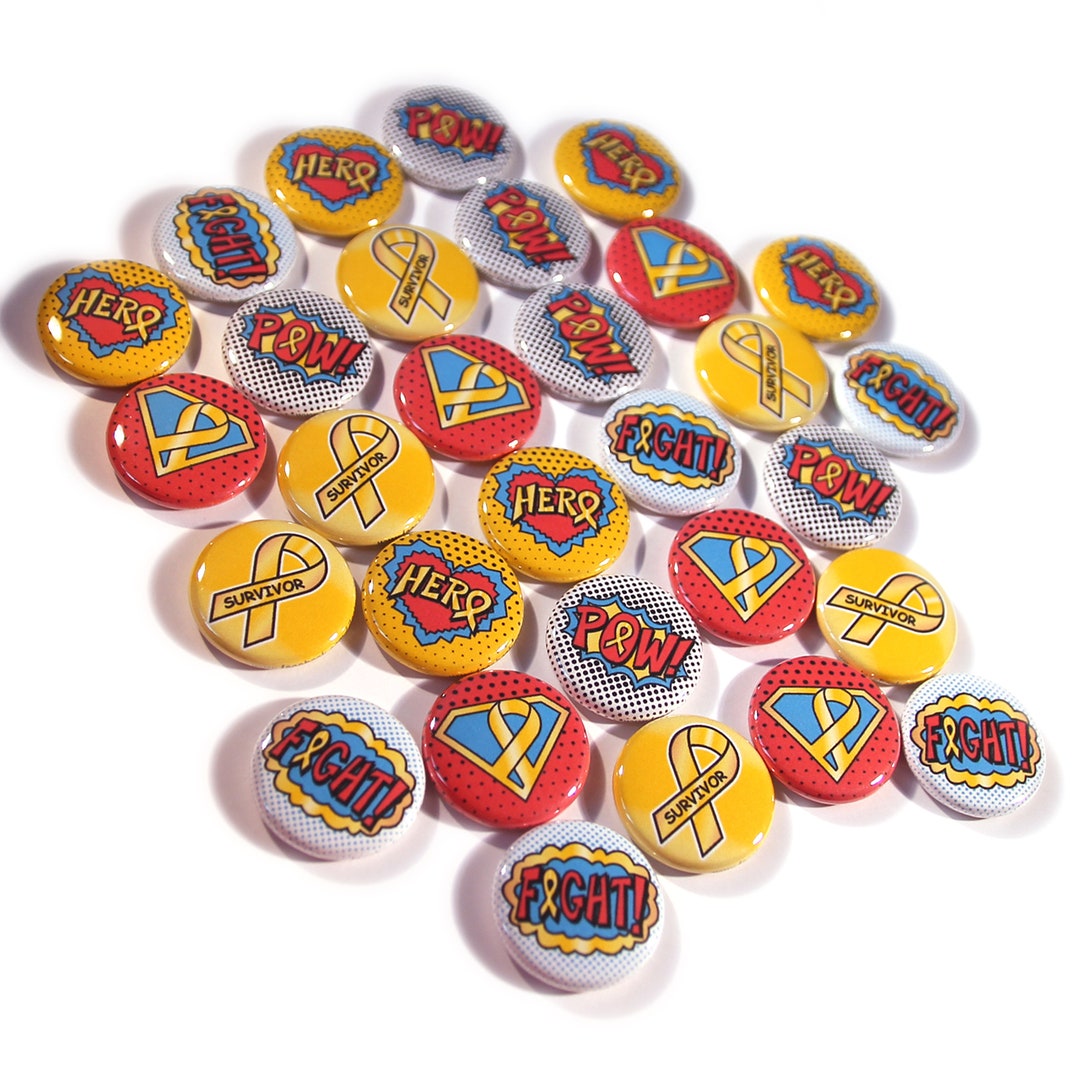 30 Childhood Cancer Superhero Magnets. Superheroes Comic Book Style ...