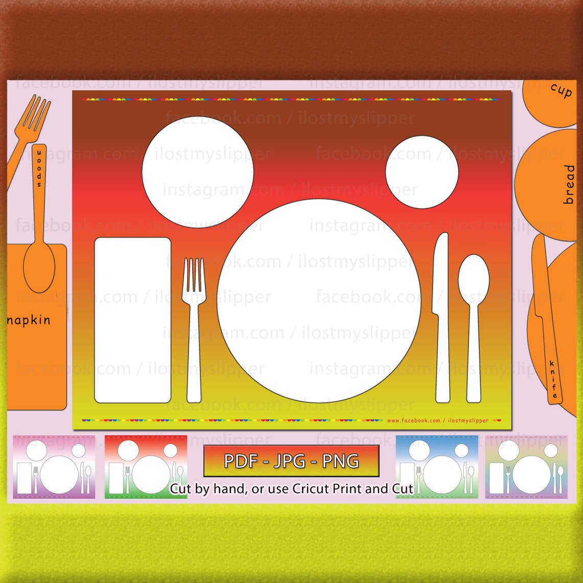 Table Setting Activity Printable JPG PDF PNG. Works With | Etsy