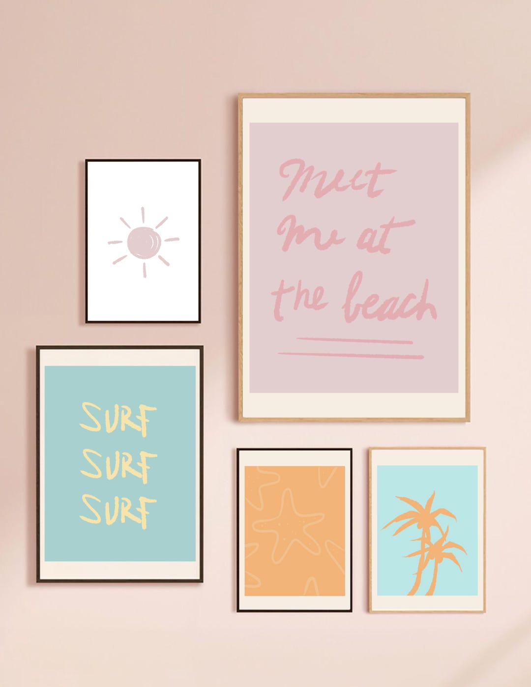 Ocean Poster Set – Printable Coastal Wall Art, Beach Scene PDF, Blue ...