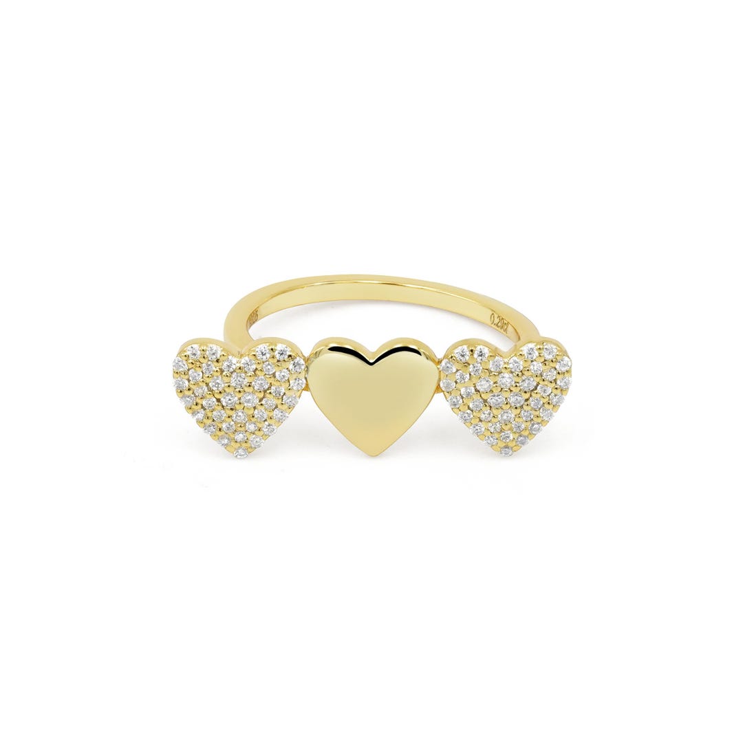 Triple Heart Ring (R60H241213-W) - Etsy