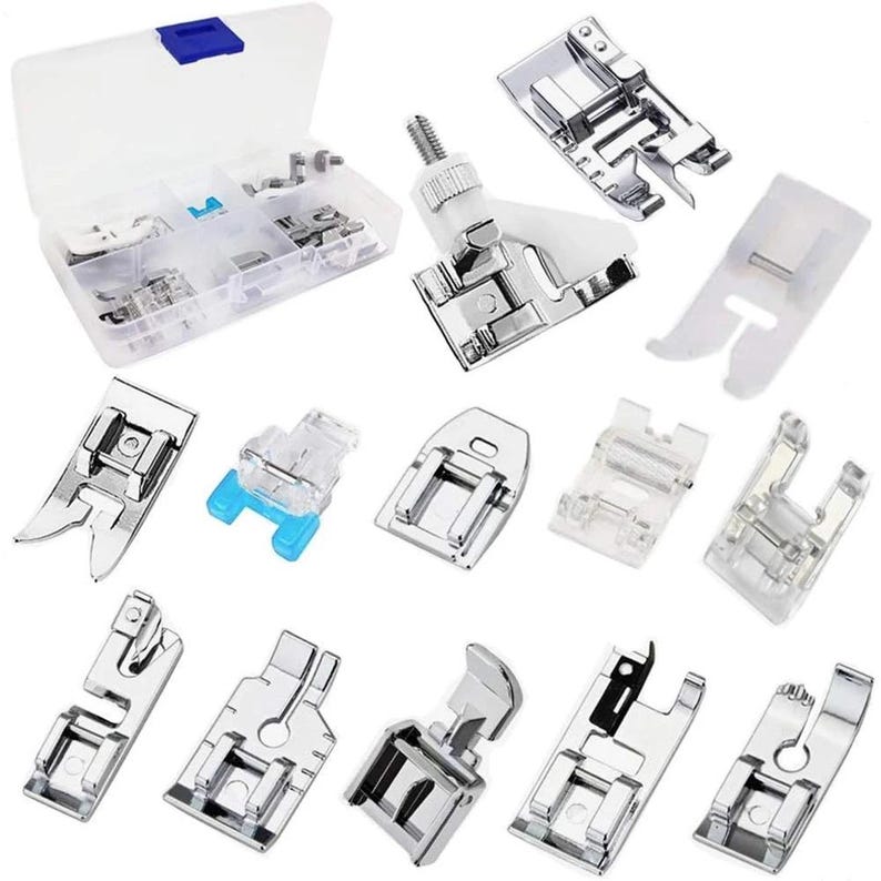 13PCS Presser Foot Set With Storage Box – Roller Foot Invisible Zipper ...