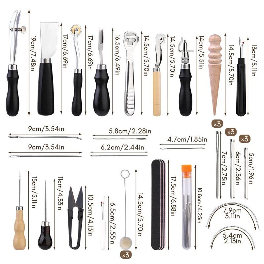 Leatherworking Hand Tool Set – DIY Stitching, Carving & Repair Kit With ...