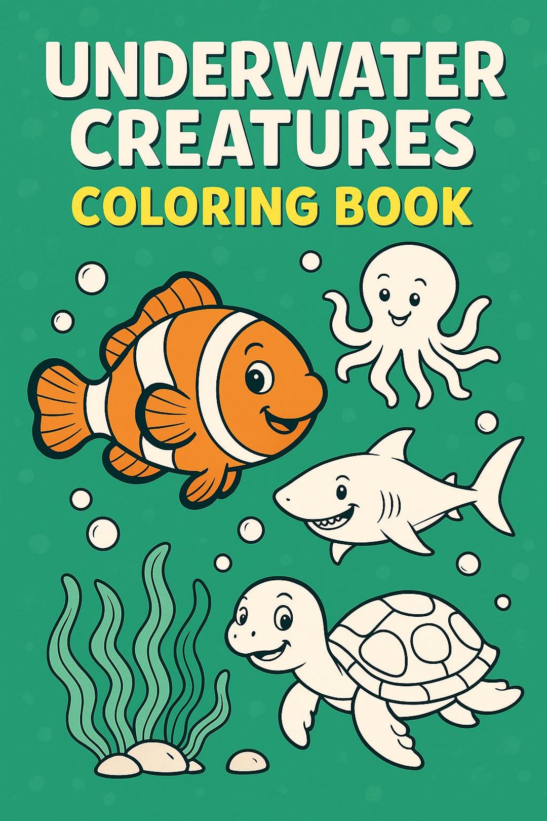 Underwater Coloring Book - 15 Ocean Animal Pages - Kids Printable - Etsy