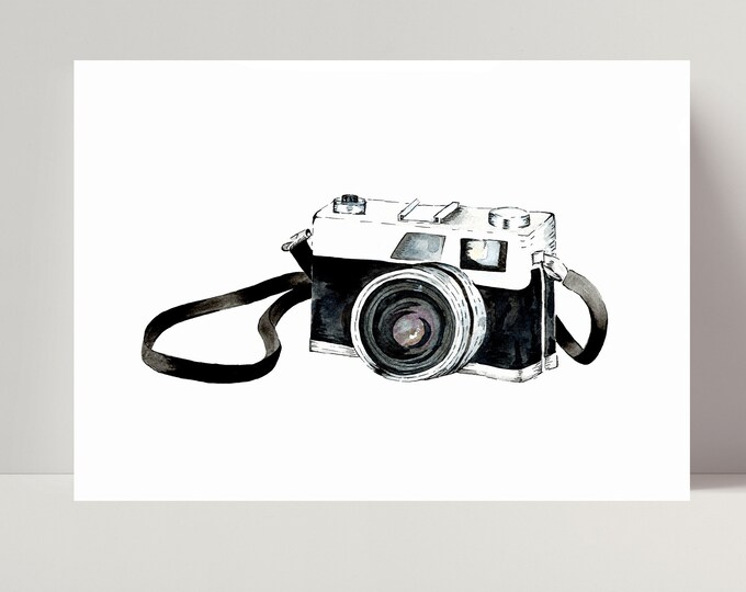 Vintage Camera Watercolour Art Print - Etsy