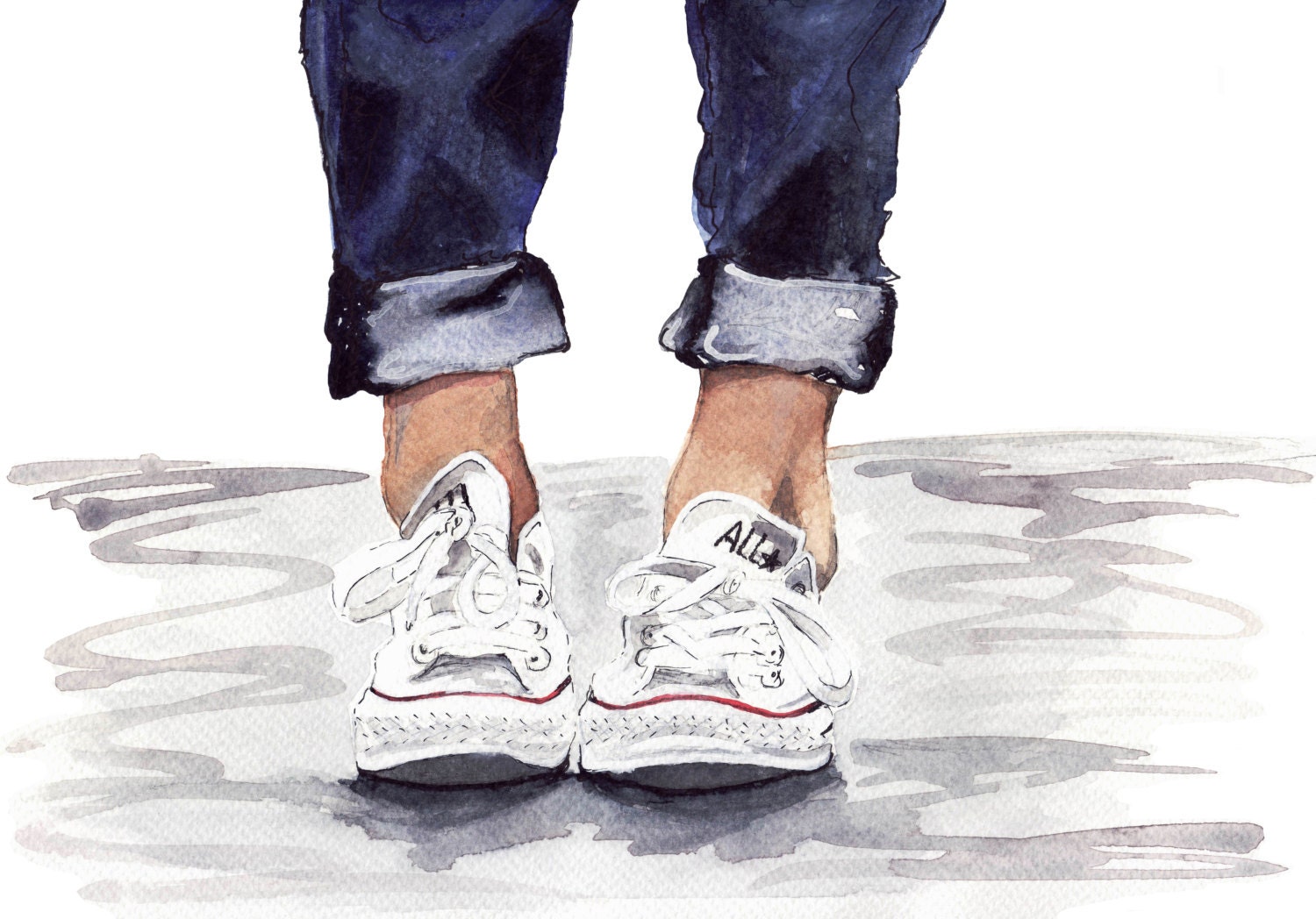 Converse Sneakers Watercolour Art Print - Etsy