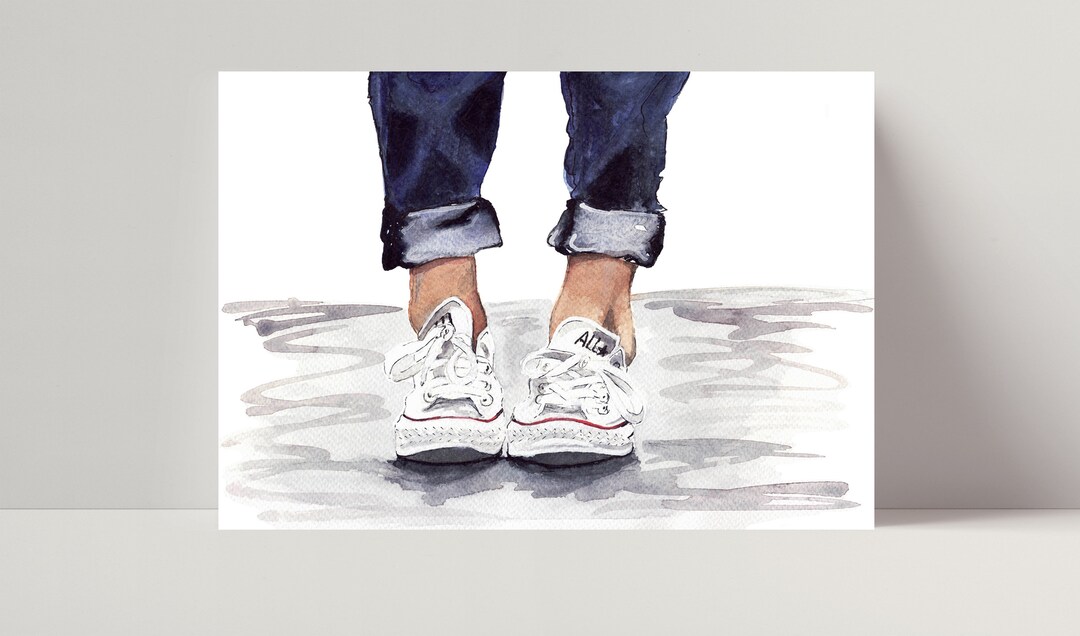 Converse Sneakers Watercolour Art Print - Etsy