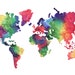 Rainbow World Map Watercolour Print - Etsy