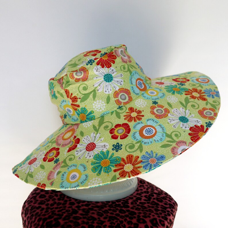 Wide Brim Reversible Sun Hat - Floral / Woodland Trees - Etsy