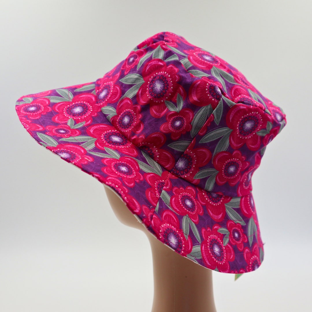 Reversible Sun Hat - Ladies & Girls Sizes - Flamingo / Pink Floral - Etsy
