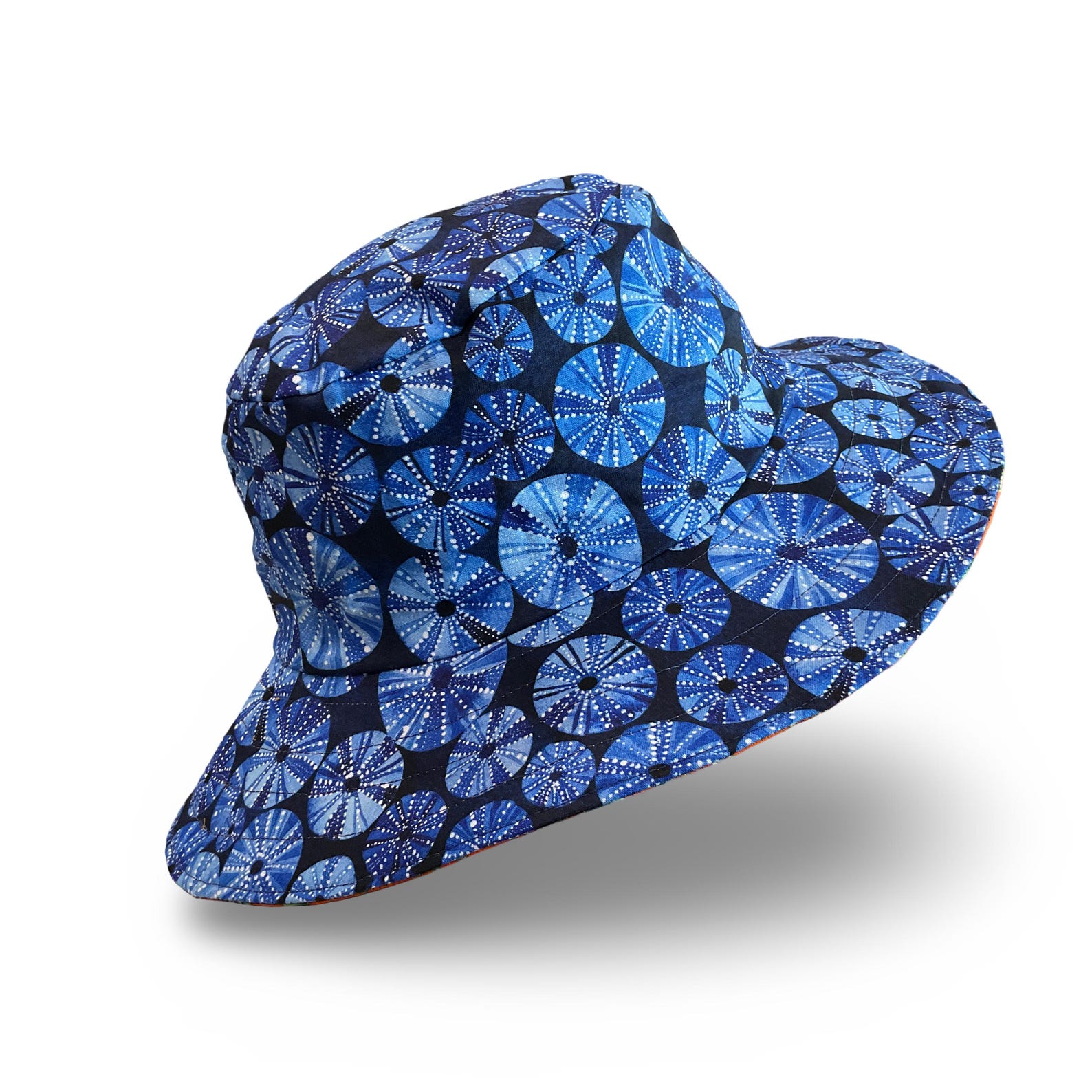 Reversible Sun Hat - Ladies & Girls Sizes - Retro Butterfly, Blue, Sea ...