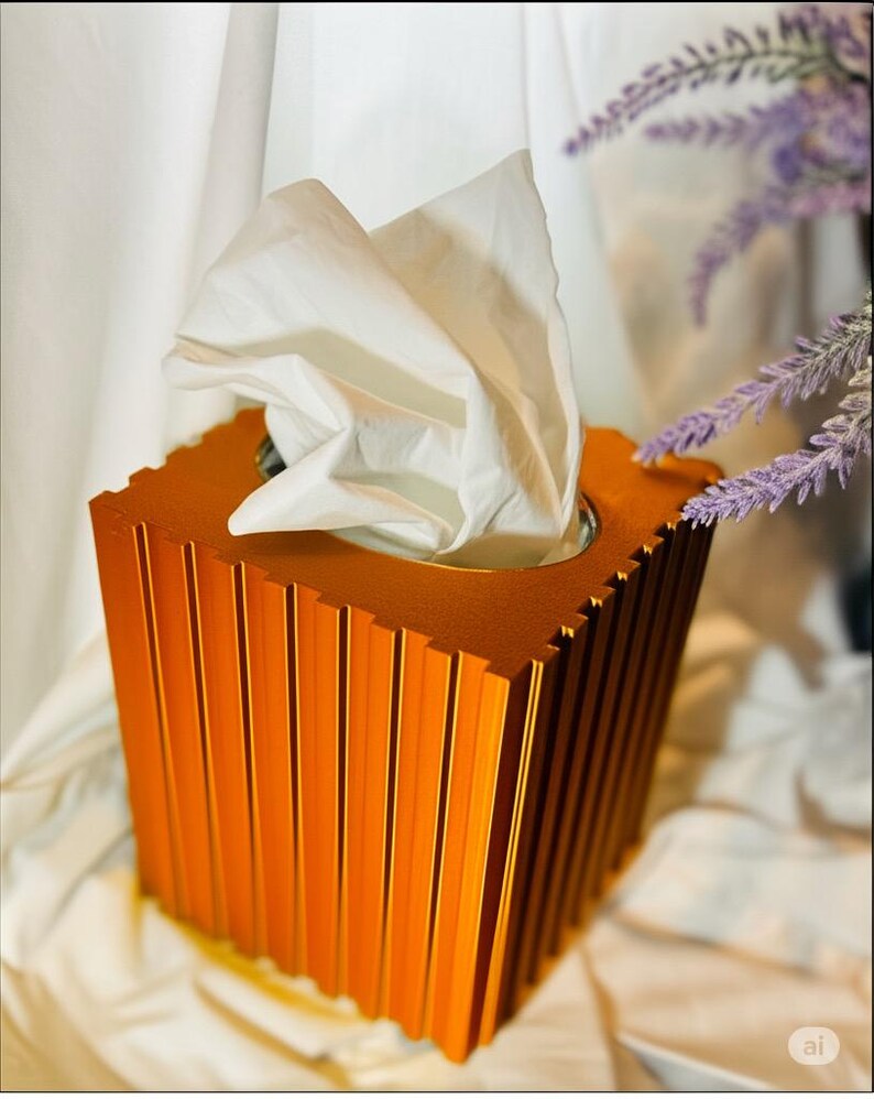 Square Tissue Box Cover, Gold Color, Covers Kleenex and Puffs Square ...