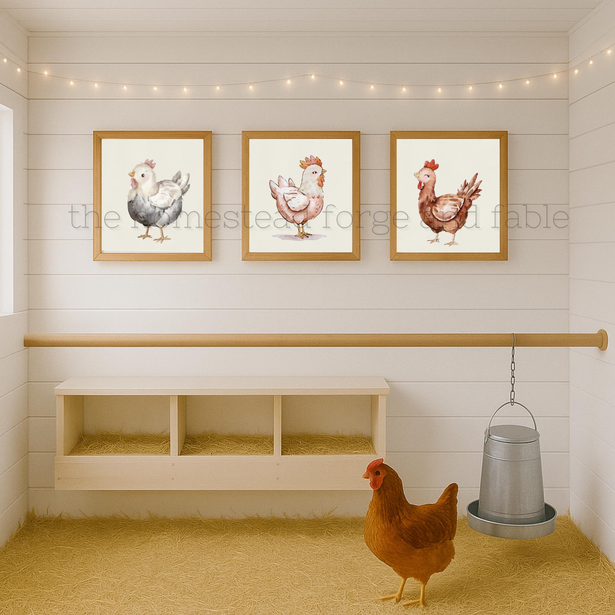 Printable Watercolor Chicken Art - Etsy