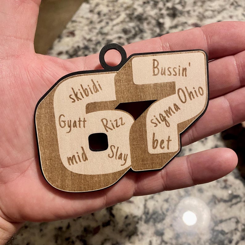 Gen Alpha “six-seven” Meme Ornament • Brain Rot Slang Decor • Skibidi ...