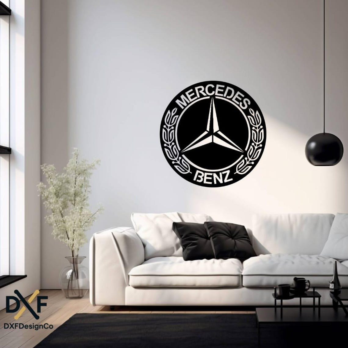 Mercedes Benz Logo DXF SVG | Luxury Car Wall Art | Laser Cut Metal ...