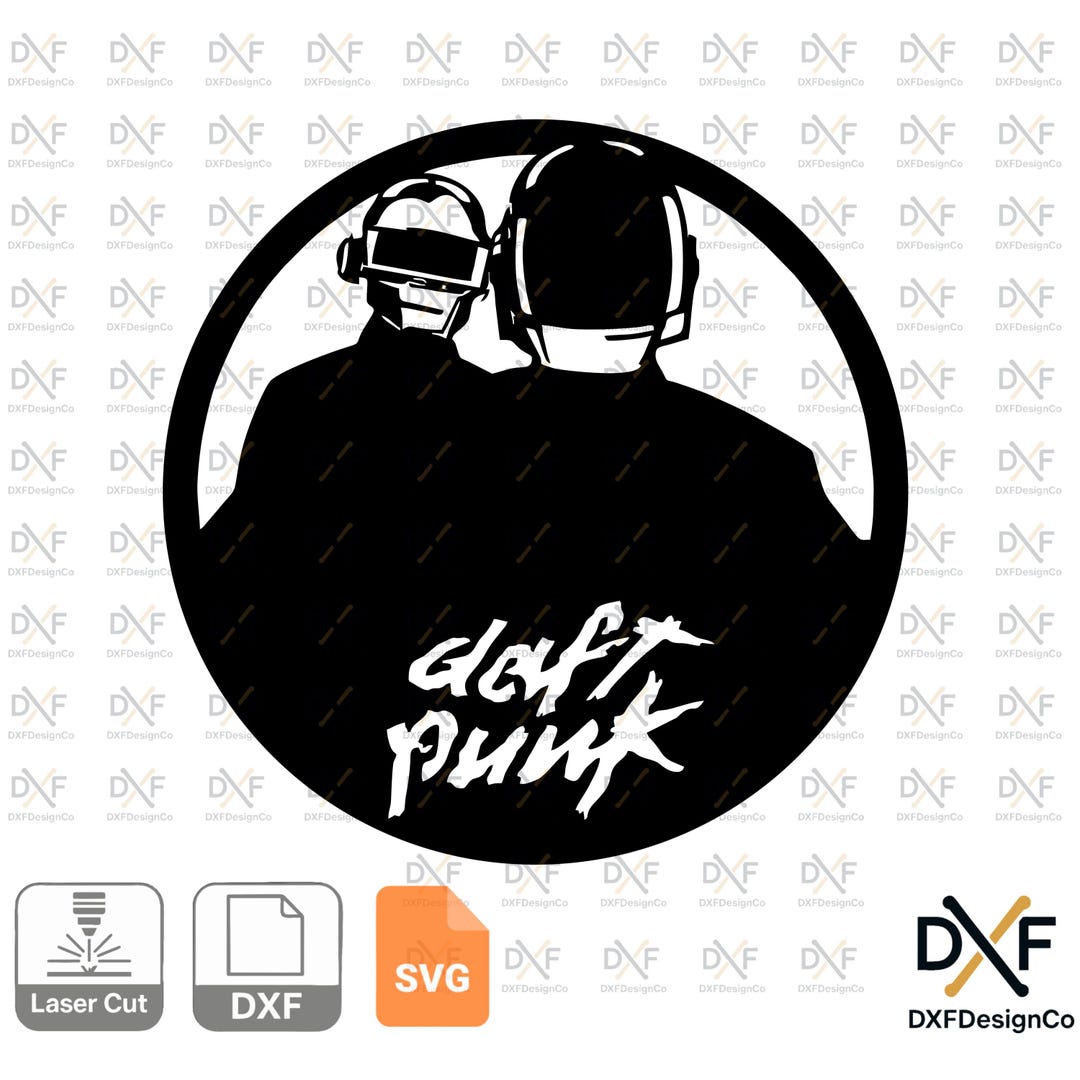 Daft Punk Silhouette Wall Art DXF File – Music Duo SVG for Laser Cut ...