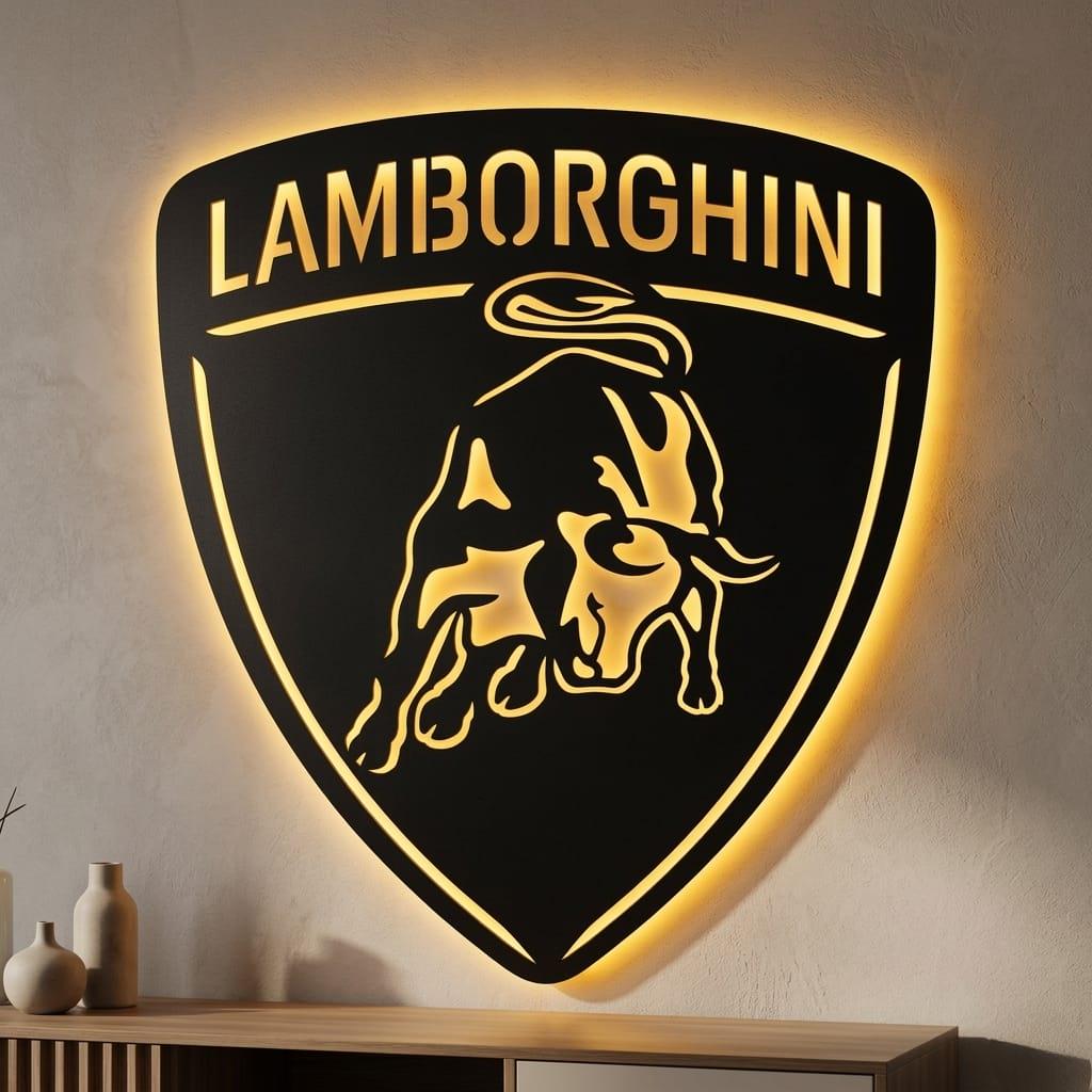 Lamborghini Raging Bull SVG Logo | Supercar Metal Wall Art CNC Decor ...