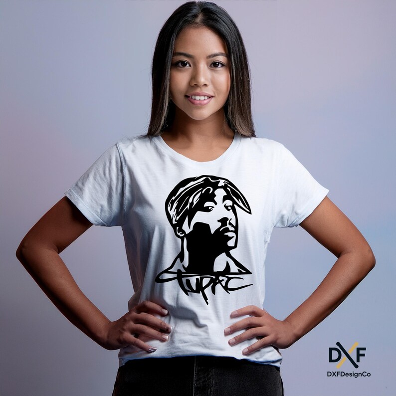 Tupac Silhouette Wall Art | Rap Legend Vector DXF Cut File | Digital ...