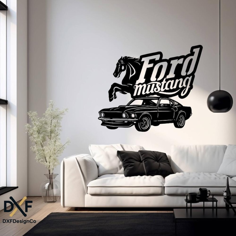 1969 Mustang Fastback Silhouette Wall Art | DXF & SVG Classic Muscle ...