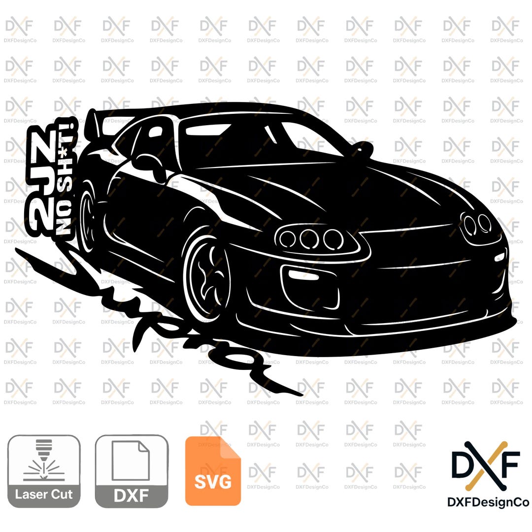 Supra MK4 Silhouette DXF - SVG – Tuning Car Vector for Laser Cut & CNC ...