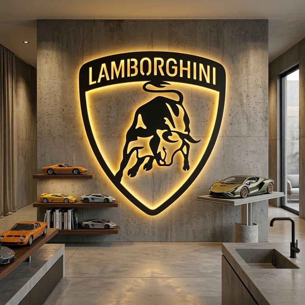 Lamborghini Raging Bull SVG Logo | Supercar Metal Wall Art CNC Decor ...