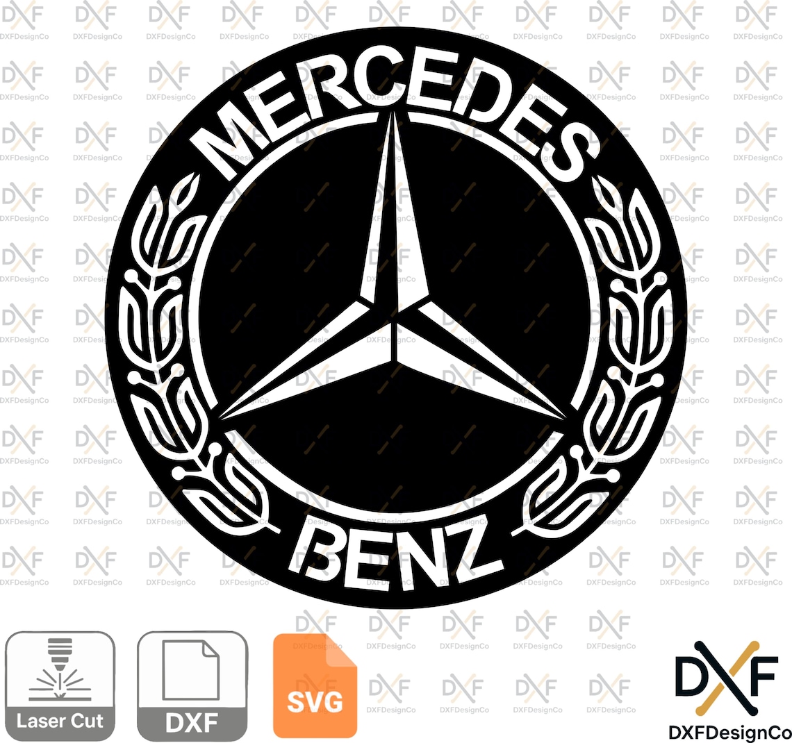 Mercedes Benz Logo DXF SVG | Luxury Car Wall Art | Laser Cut Metal ...