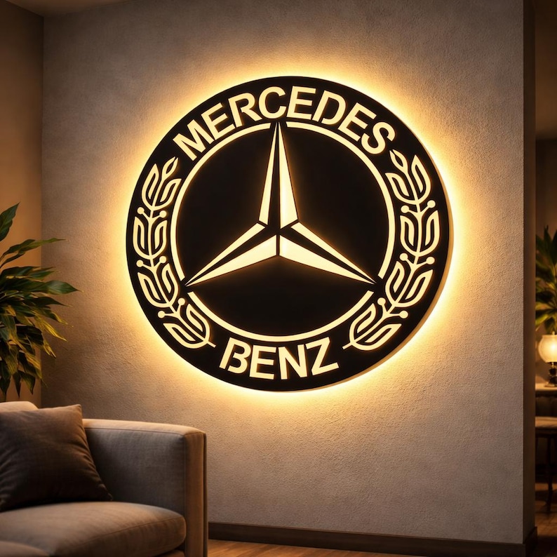 Mercedes Benz Logo DXF SVG | Luxury Car Wall Art | Laser Cut Metal ...