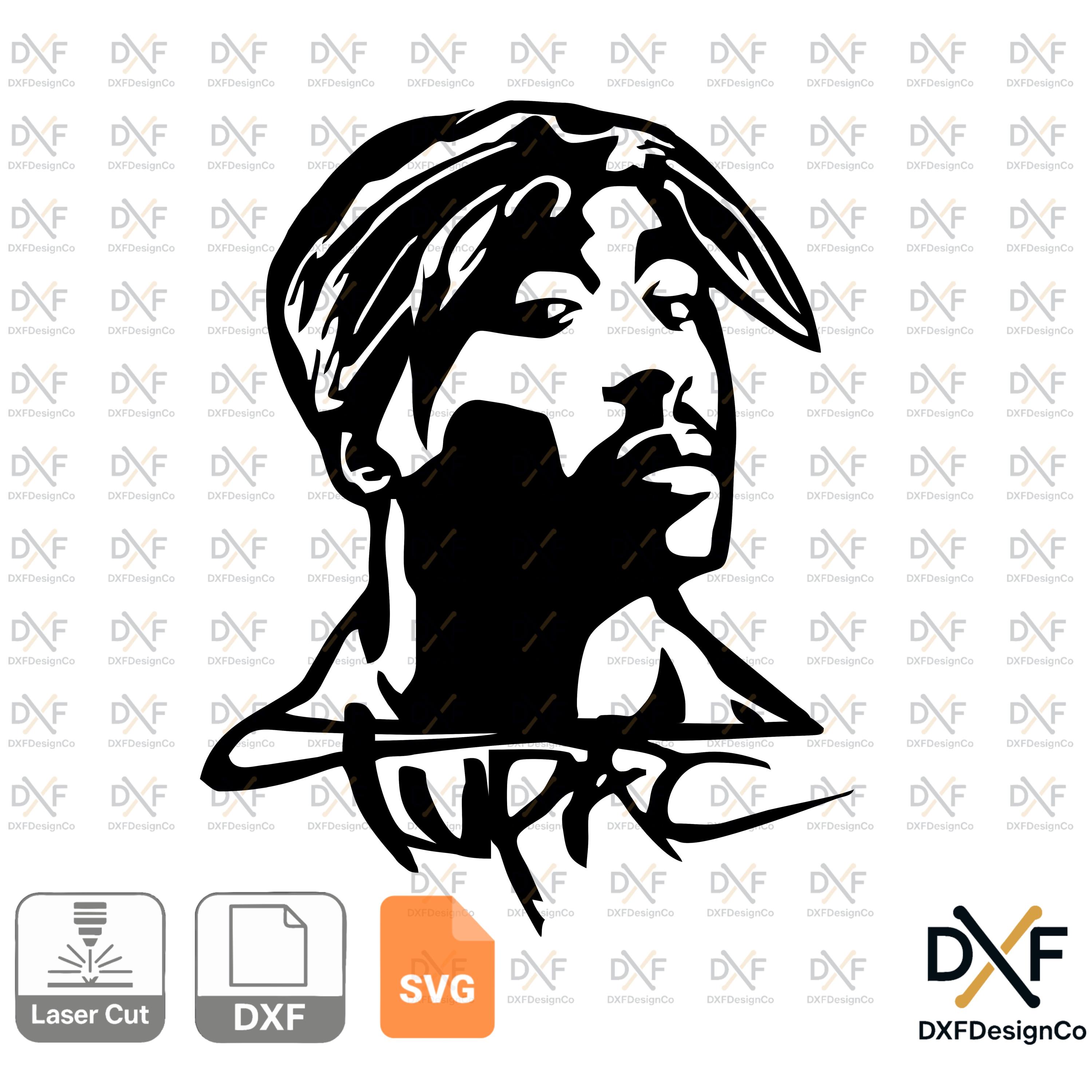 Tupac Silhouette Wall Art | Rap Legend Vector DXF Cut File | Digital ...