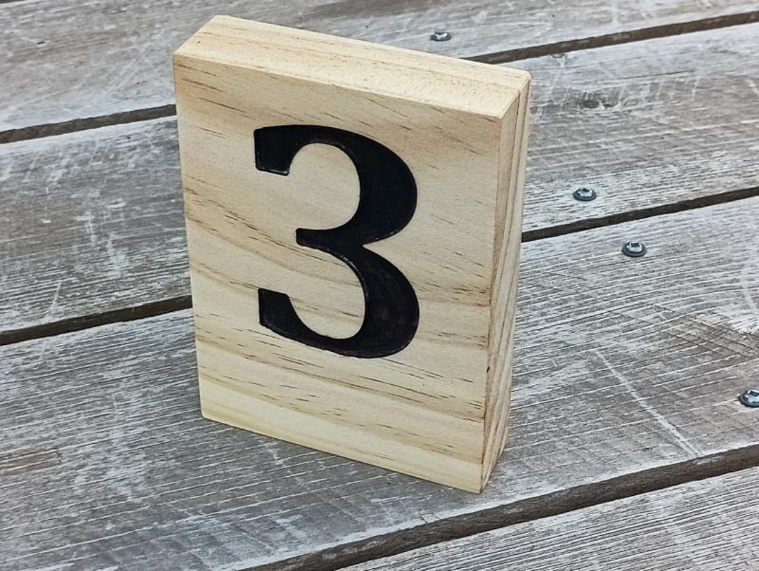 Carved WOOD TABLE NUMBERS, Self-standing, Weddings, Birthdays ...