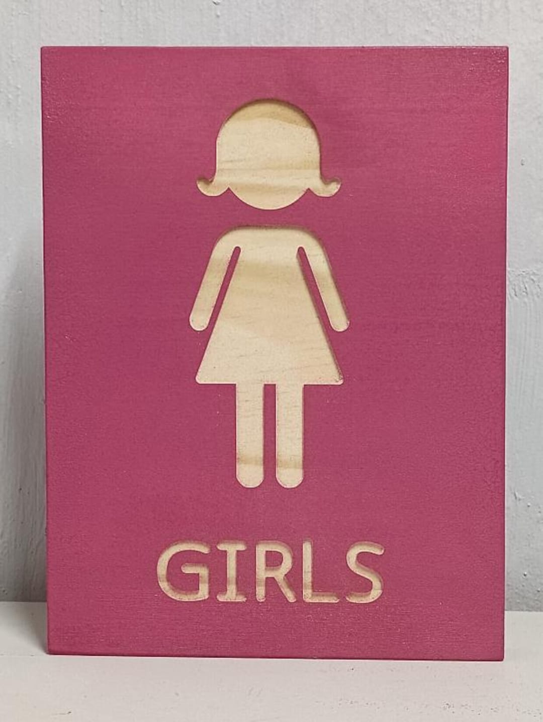 GIRLS Restroom Sign, Wood, Pink, Elementary School Decor - Etsy