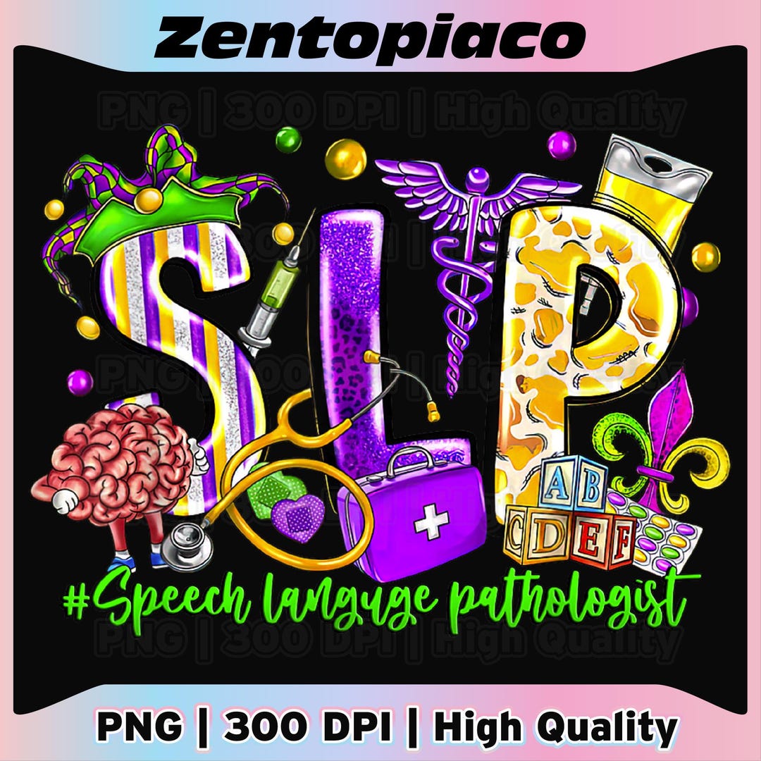 SLP Mardi Gras Day New Orleans Speech Language Pathologist Png, SLP ...