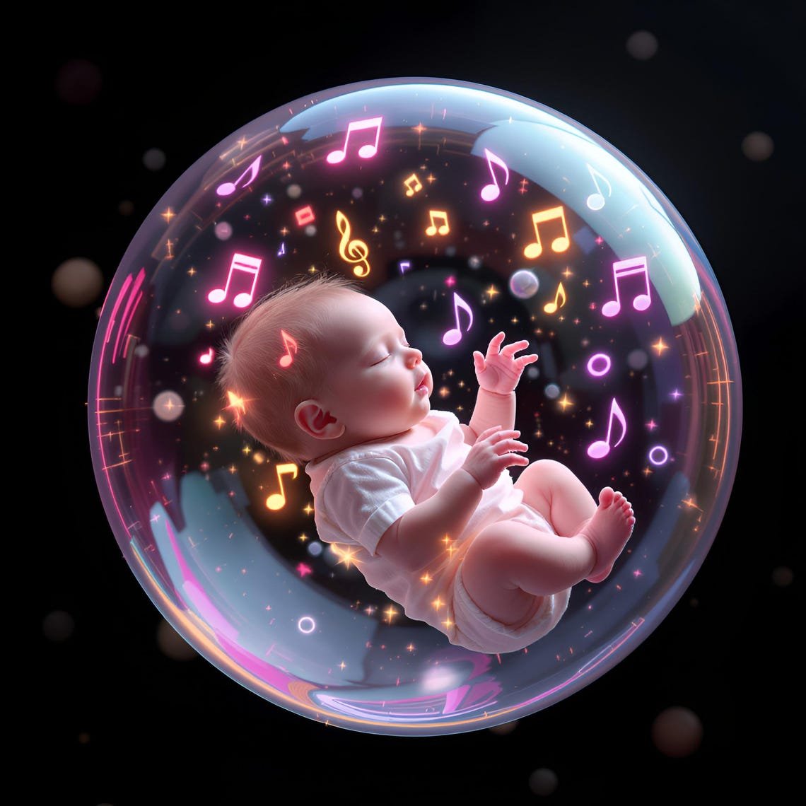 Future Casual NEWBORN in a Bubble Portrait | Personalized AI Newborn ...