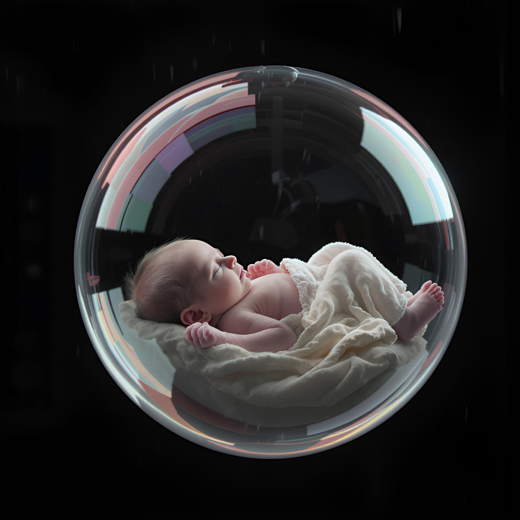 Future Casual NEWBORN in a Bubble Portrait | Personalized AI Newborn ...