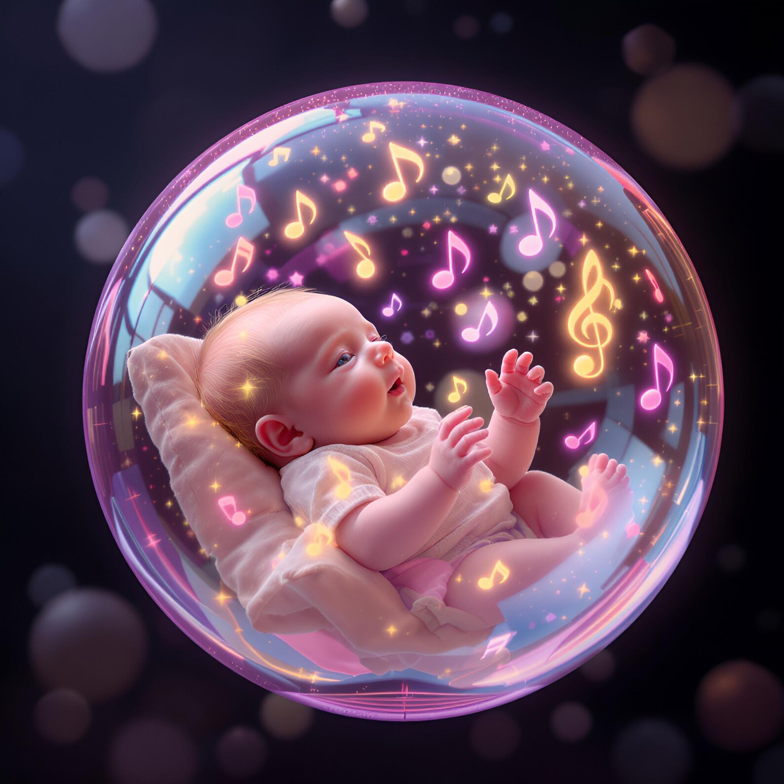 Future Casual NEWBORN in a Bubble Portrait | Personalized AI Newborn ...