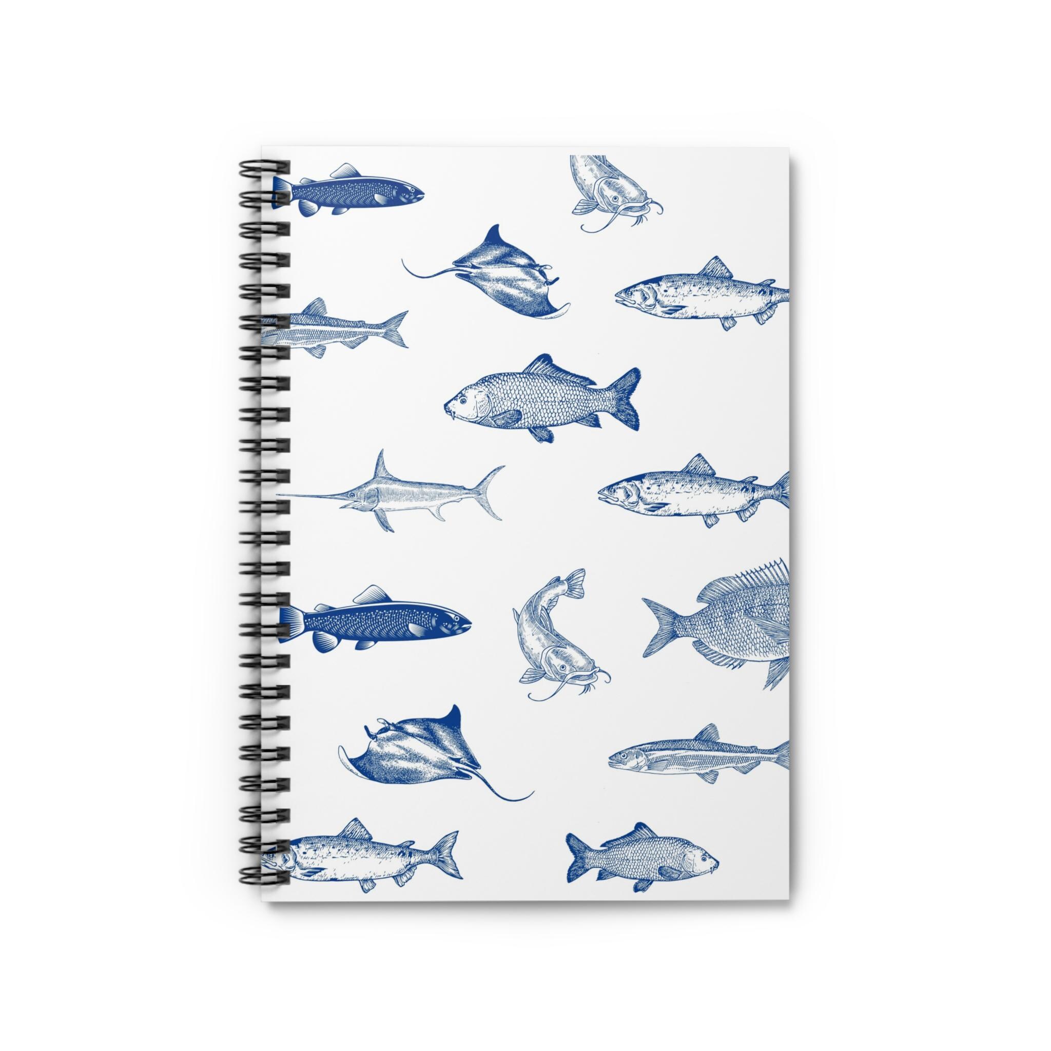 Minimalistic Fish Spiral Notebook - Sea Life Design, Notebook, Journal ...