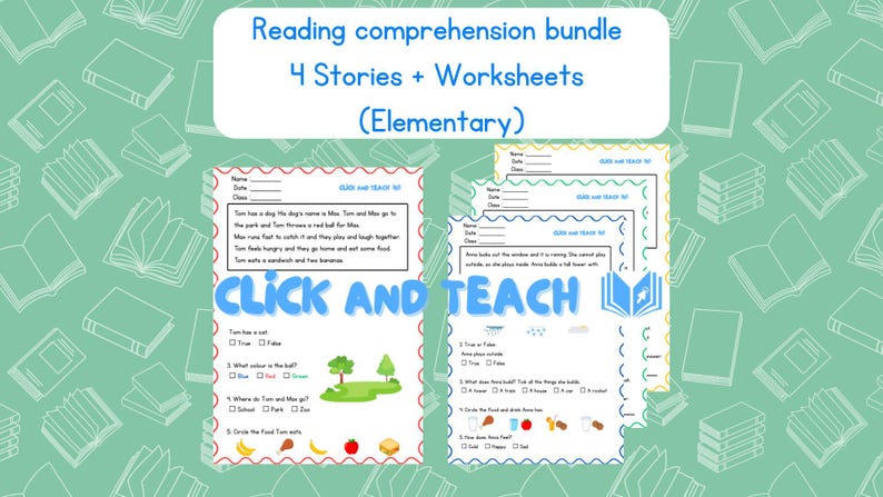 Grade 1 Reading Comprehension Worksheets – Set of 4 | Printable PDF ...