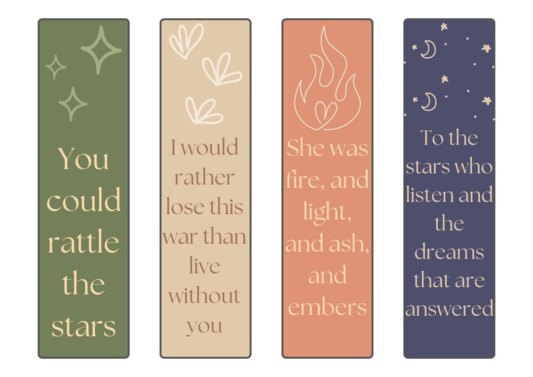 Booktok Quote Bookmark Set | Printable + Editable Canva Template ...
