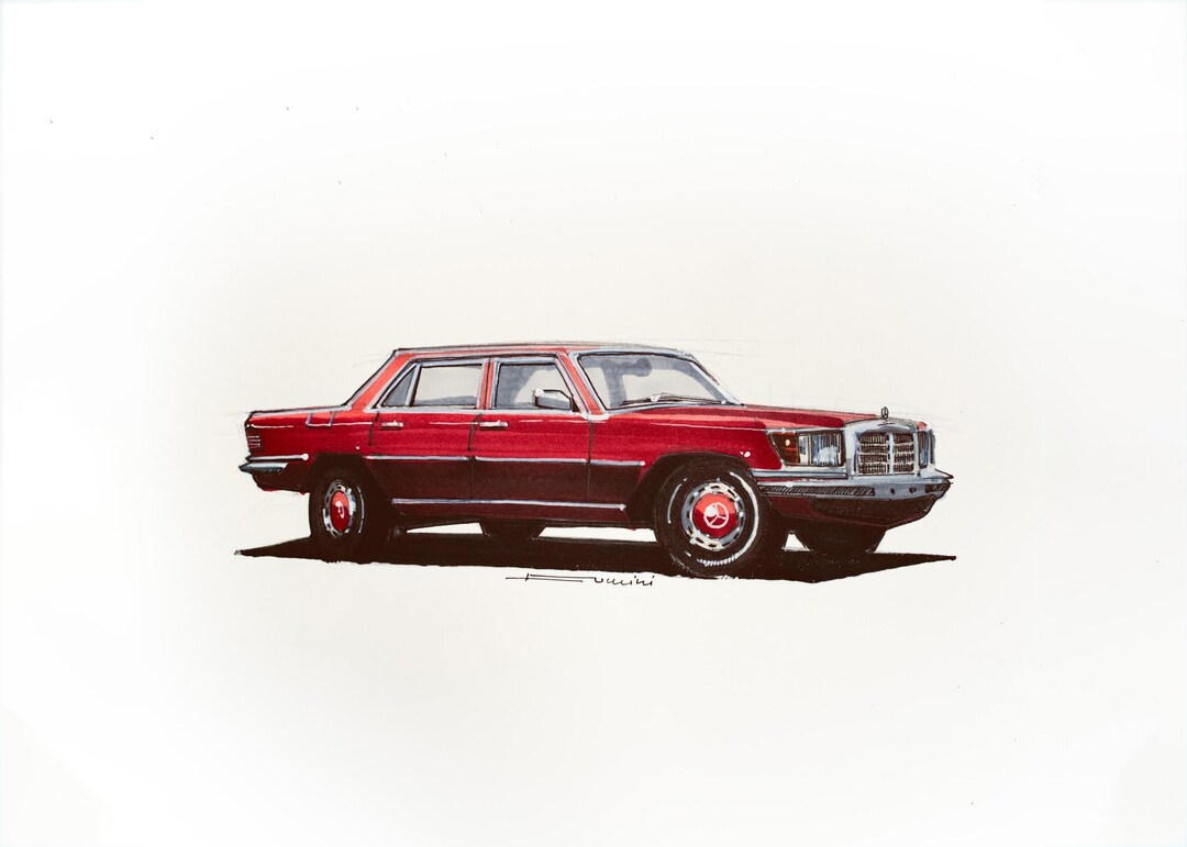 Custom Hand-drawn Car Portrait: Personalized Automotive Art - Etsy