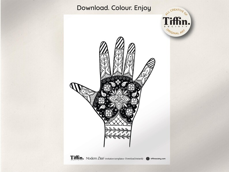 Mehndi Coloring Pages: Indian Henna Art (instant Download) - Etsy